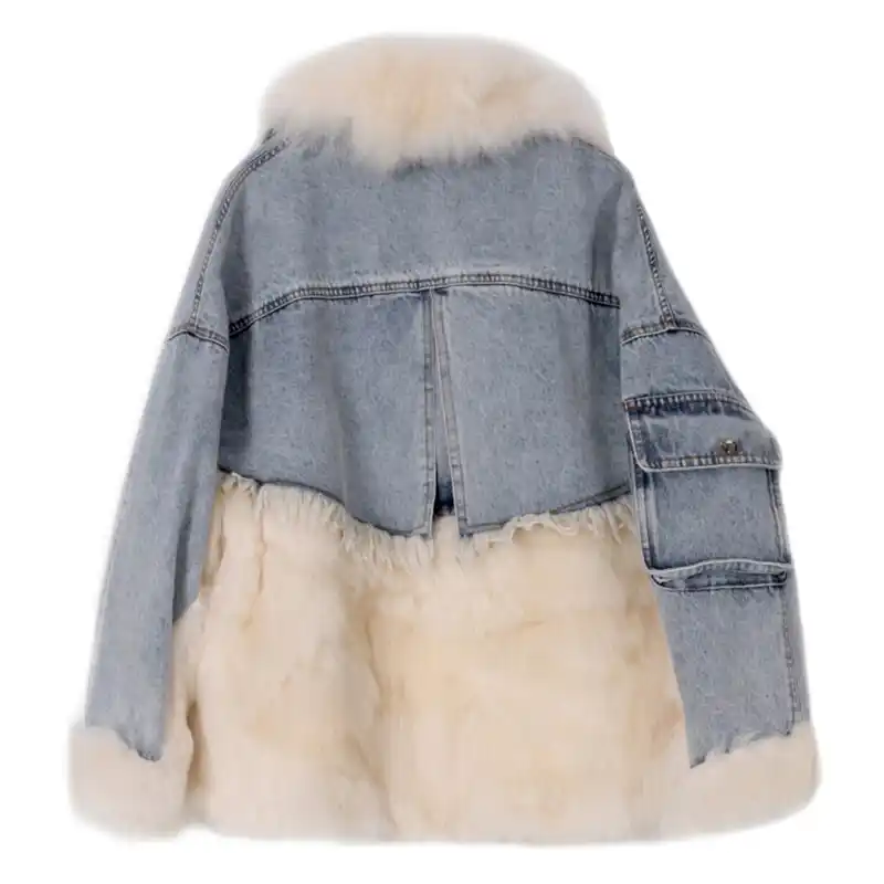 Women's Denim Jacket with Fur Collar | Jackets MOB