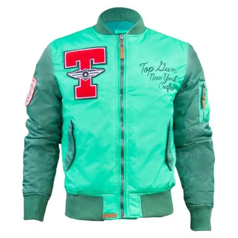 Top Gun Green Stadium Varsity Jacket | Jackets MOB