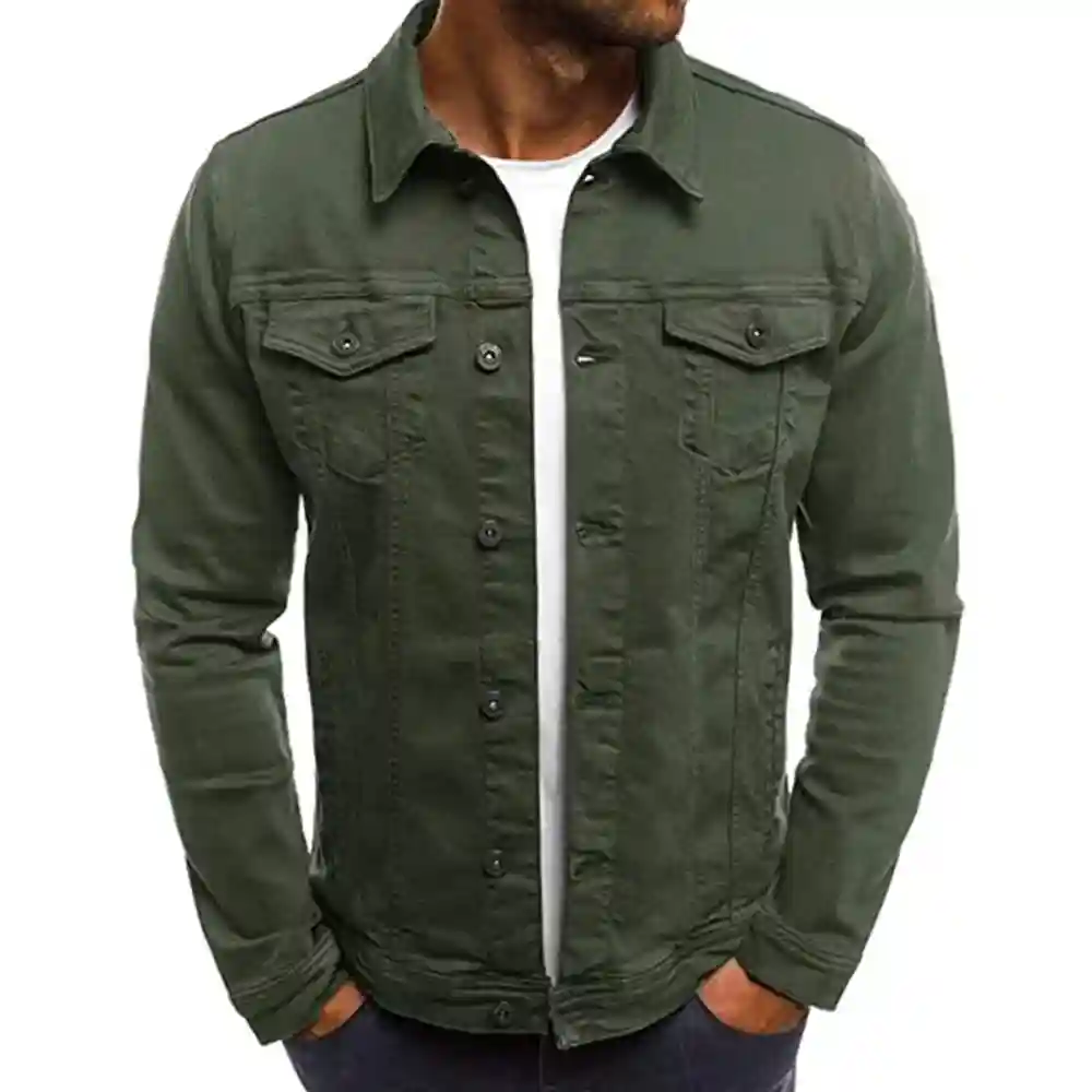 Men's Green Denim Jean Jacket | Jackets MOB