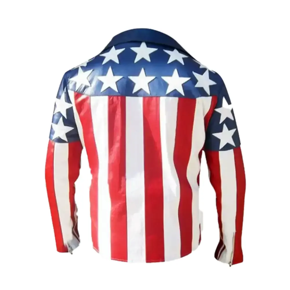 US Flag Leather Jacket | Jackets MOB
