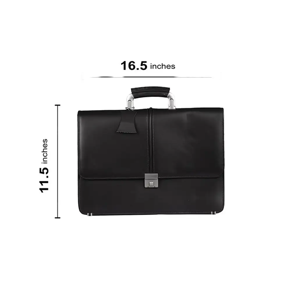 Black Leather Briefcase Messenger Bag | Jackets MOB