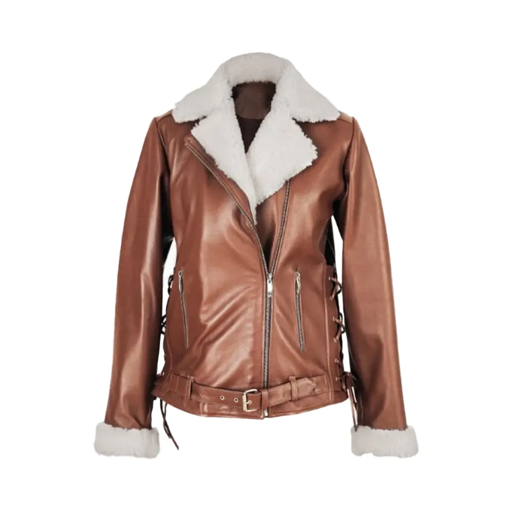 Gaia Shearling Camel Leather Jacket | Jackets MOB
