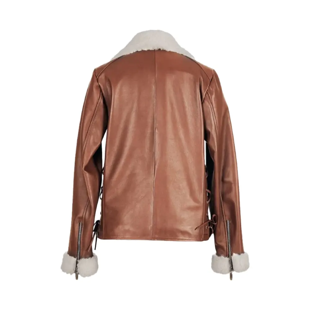 Gaia Shearling Camel Leather Jacket | Jackets MOB