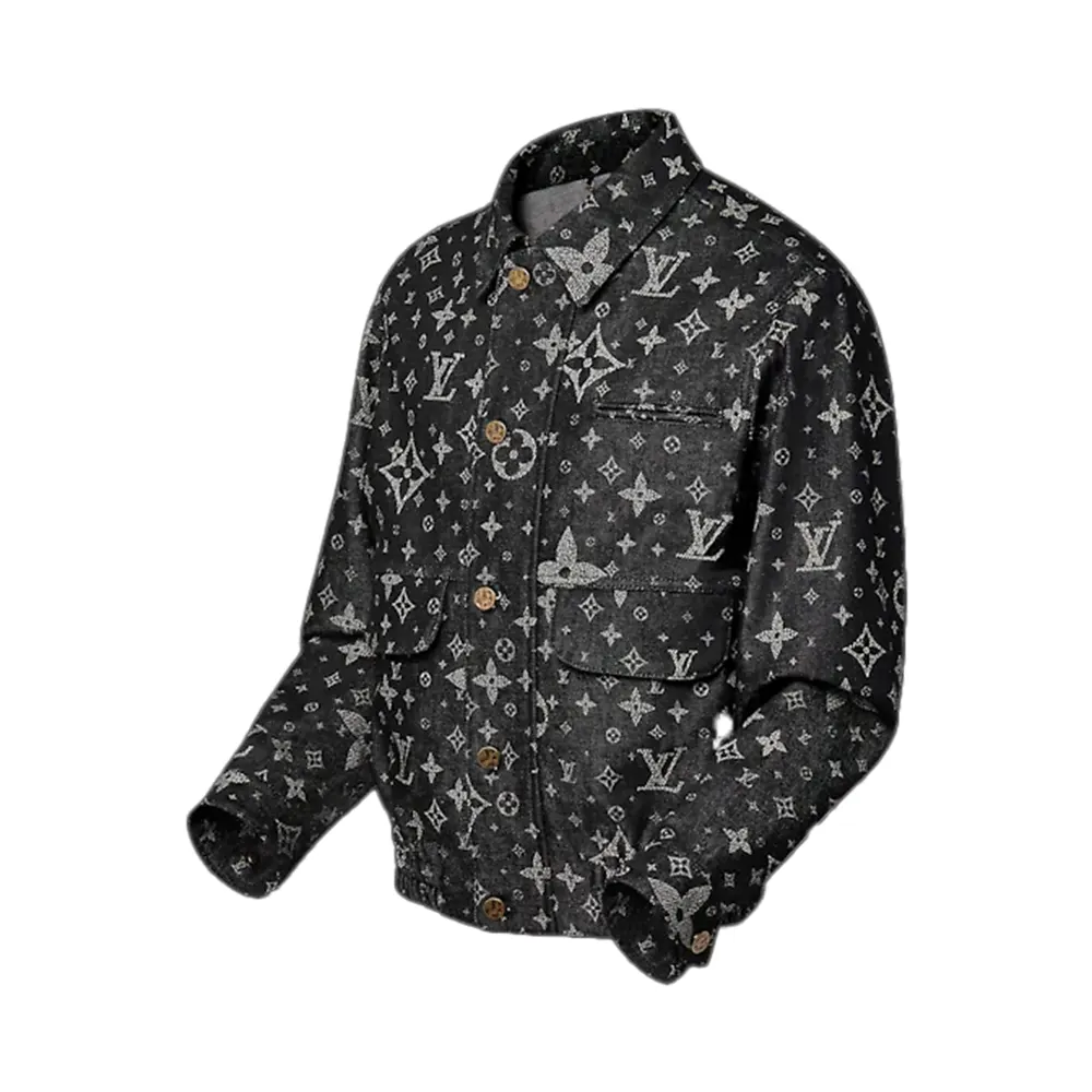 Louis Vuitton Monogram Printed Black Denim Jacket | JM