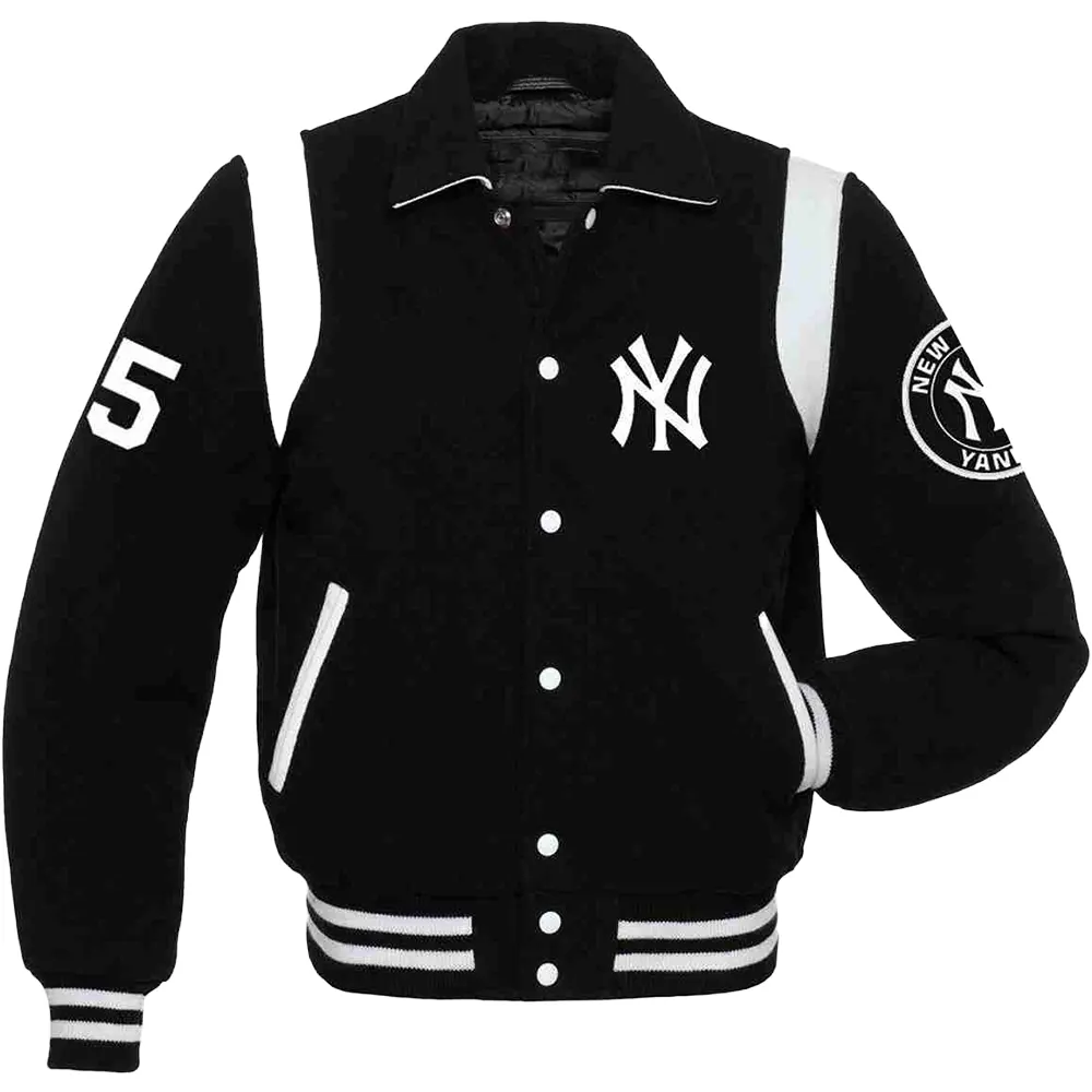 NY Yankees Sailor Black Varsity Jacket | JM