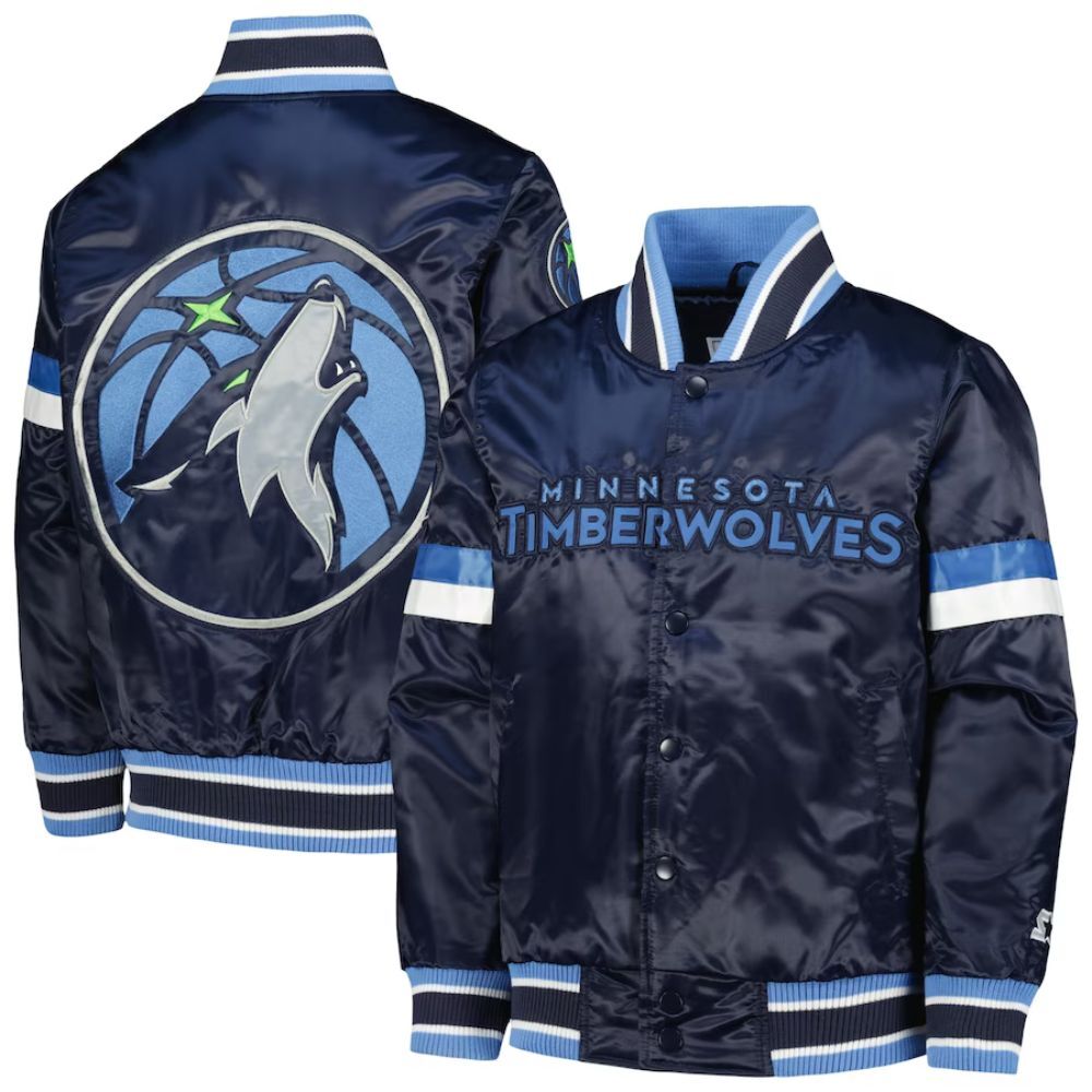 Minnesota Timberwolves Starter Navy Varsity Jacket | JM