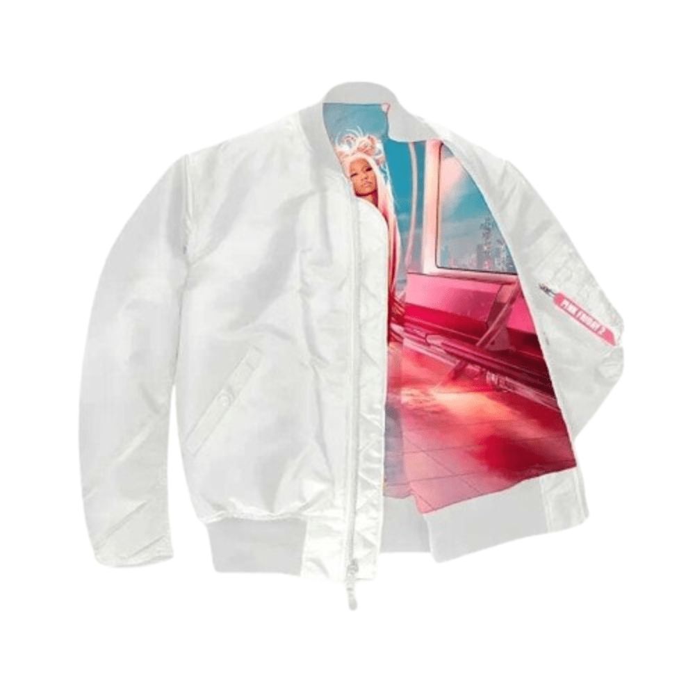 Nicki Minaj Pink Friday 2 Ma-1 White Starter Jacket - JM