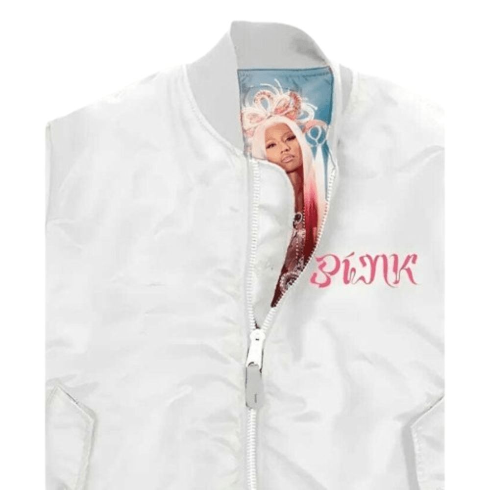 Nicki Minaj Pink Friday 2 Ma-1 White Starter Jacket - JM