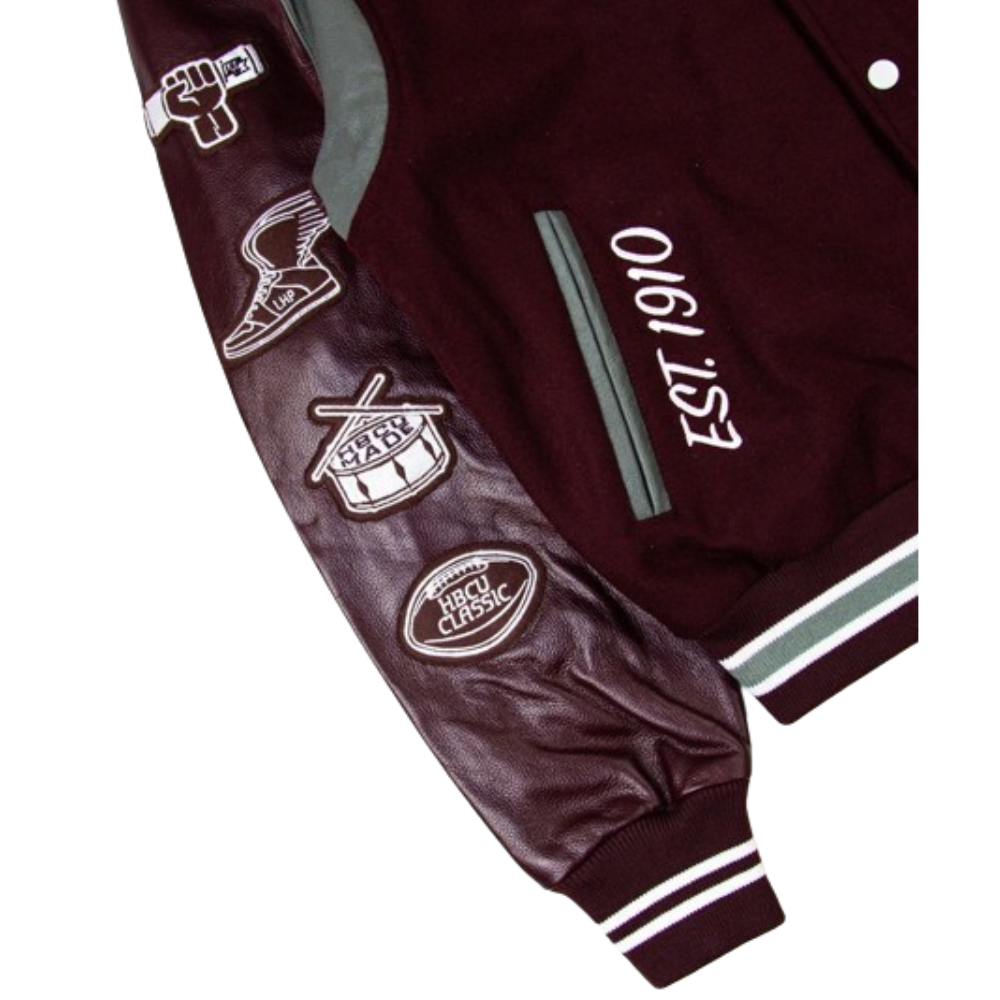 NCCU Eagles Motto 3.0 Maroon Varsity Jacket | JM