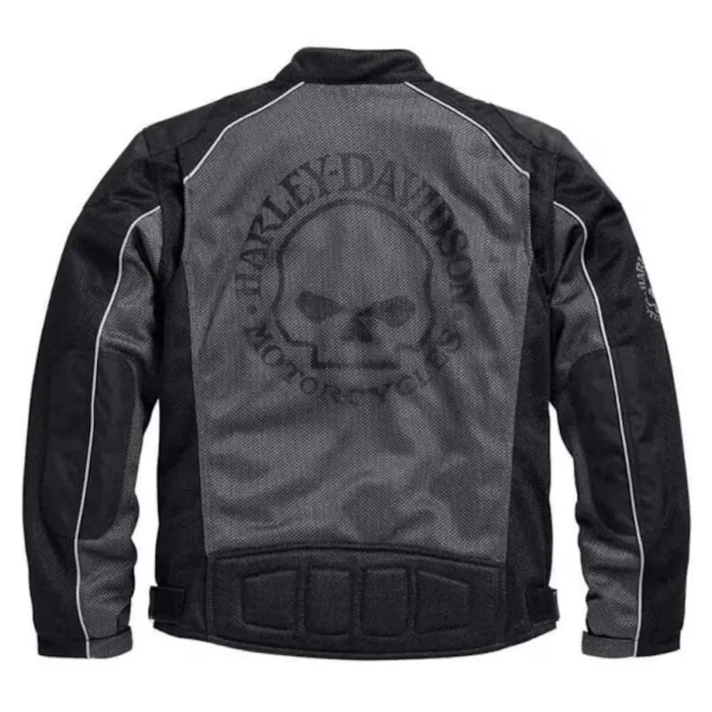 Mens Motorcycle Harley Davidson Black Grey Mesh Jacket